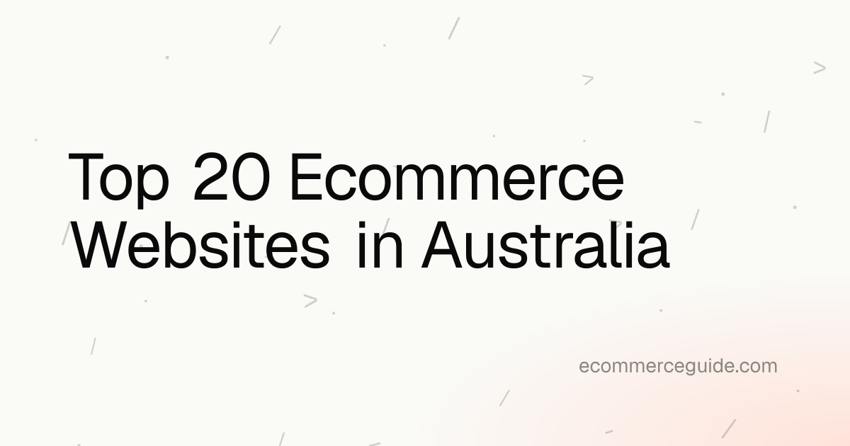 Top 20 Ecommerce Sites in Australia (2026)